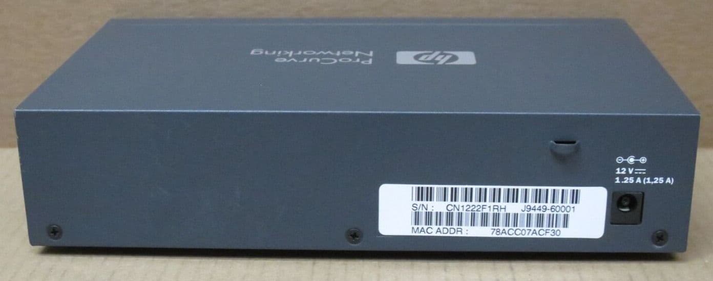 HP ProCurve 1810G-8 8-Port Gigabit PoE Network Switch With AC Adapter ...