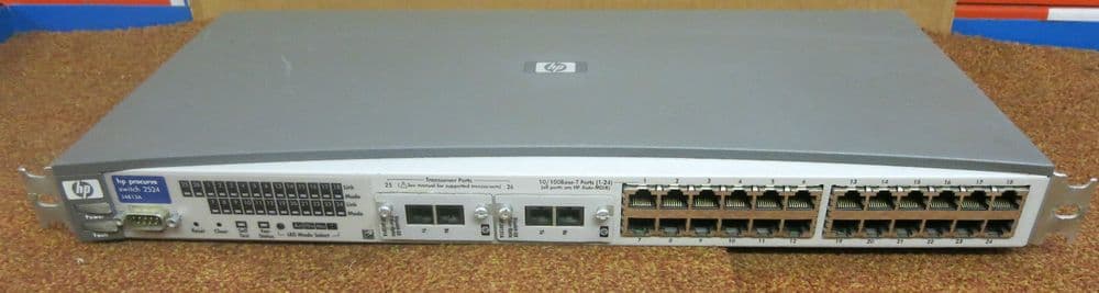 HP ProCurve 24-Port Switch 2524 J4813A 2x Gigabit-SX Fiber-Optic ...