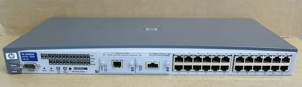 HP ProCurve J4813A 24 Port Switch 2524 1x Gigabit Stacking Transceiver ...