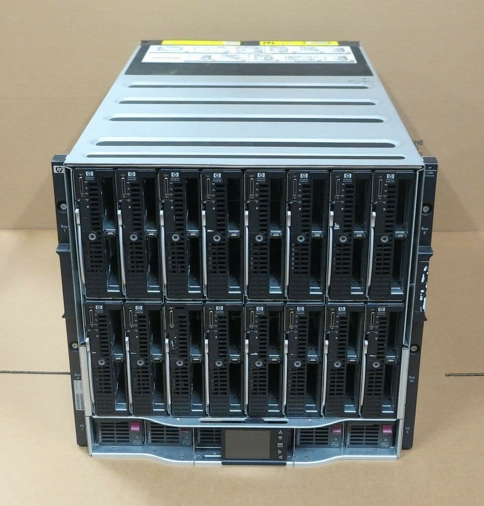HP ProLiant C7000 Chassis 16x HP BL460c G6 2x 4C L5520 2 26Ghz 64GB Ram ...