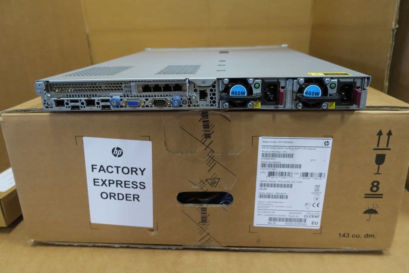HP ProLiant DL320e GEN8 675598-B21 E3-1240v2 8GB 1u rack Mount Server