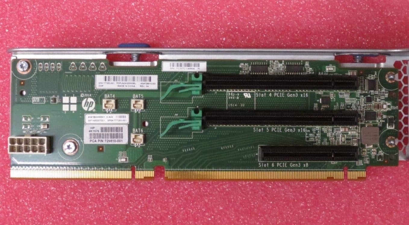 HP ProLiant DL380 Gen9 3-Slot PCIe Secondary Riser Card Bracket 777283-001