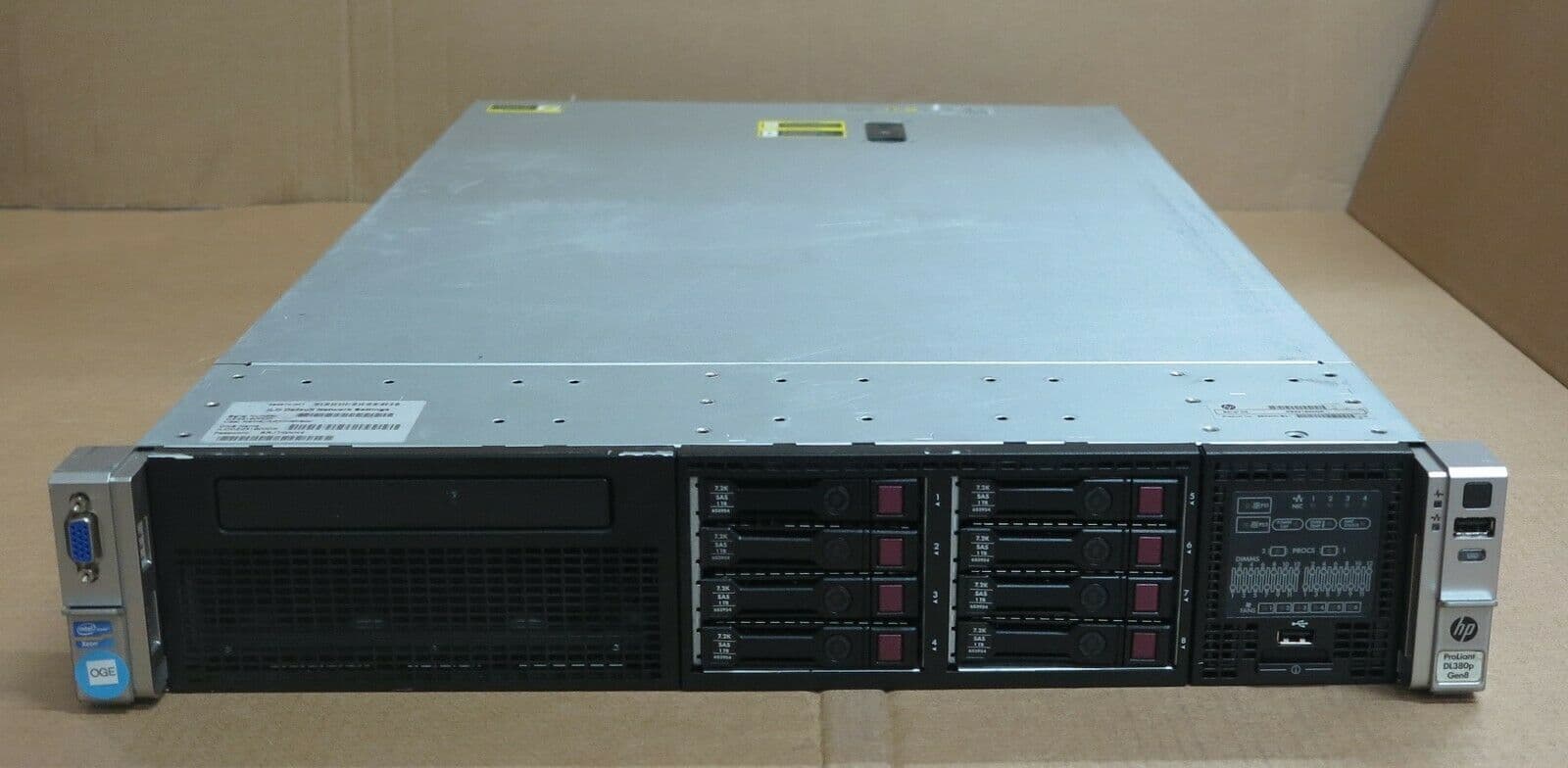 HP ProLiant DL380p G8 2x 8C E5-2680 2 7GHz 32GB Ram 8x 2 5" Bays Rack ...