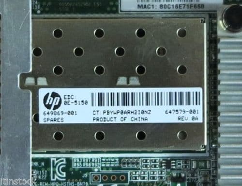 HP Proliant Gen8 530FLR-SFP 2-Port 10Gb 10GbE Ethernet 647581-B21 ...