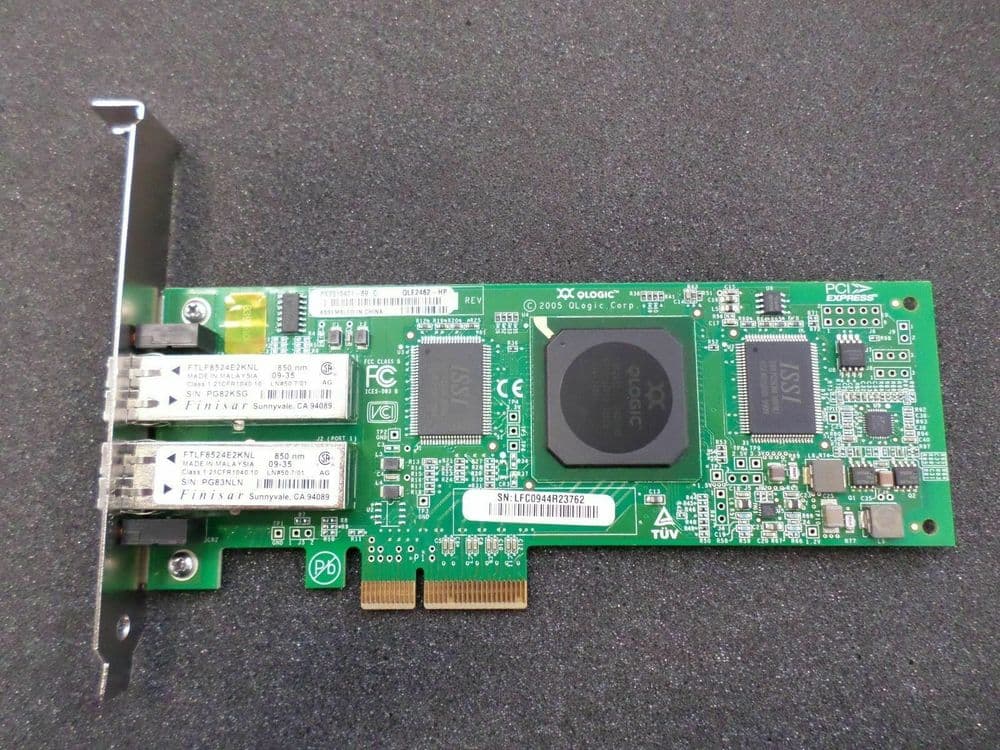 HP Qlogic QLE2462 Dual 4Gb PCI-E HBA Fibre FC Card 407621-001 AE312A ...