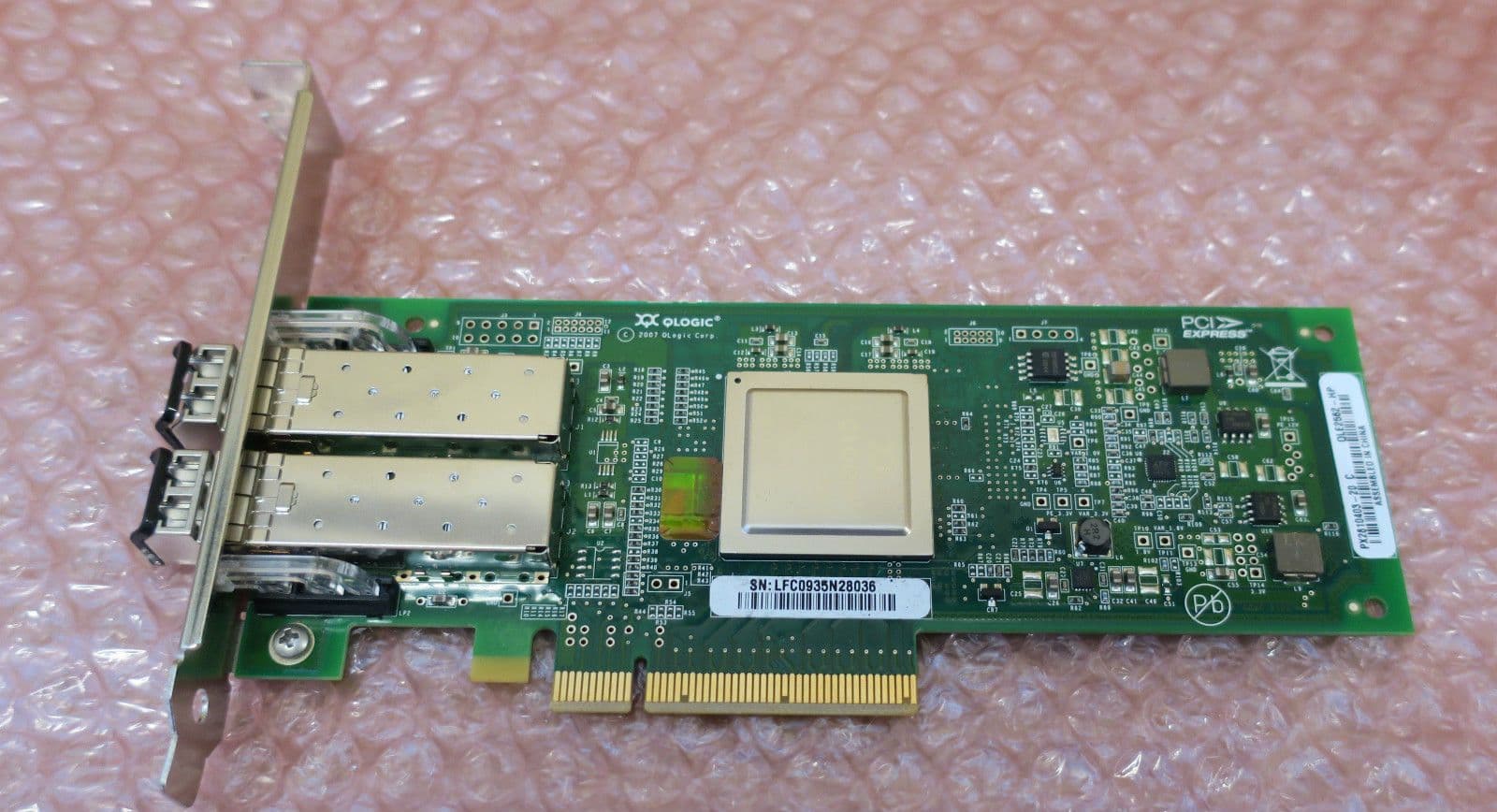 HP Qlogic QLE2562 489191-001 - PCIe 8GB Dual Port FC HBA AJ764A with 2 ...