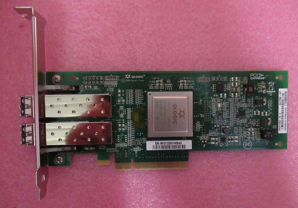 HP QLogic QLE2562-HP PCI-E 8Gb Dual Port HBA Host Bus Adapter 489191 ...