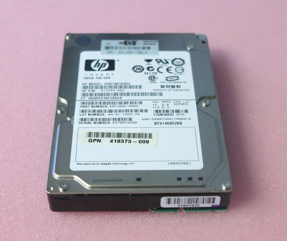 HP Seagate 146GB 2 5" SAS 6G 15K Server Hard Drive HDD 512544-002 ST9146852SS