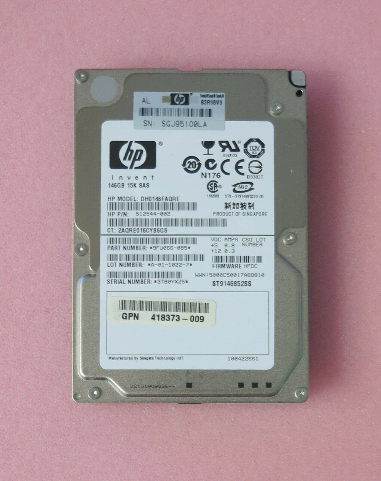 HP Seagate 146GB 2 5" SAS 6G 15K Server Hard Drive HDD 512544-002 ST9146852SS