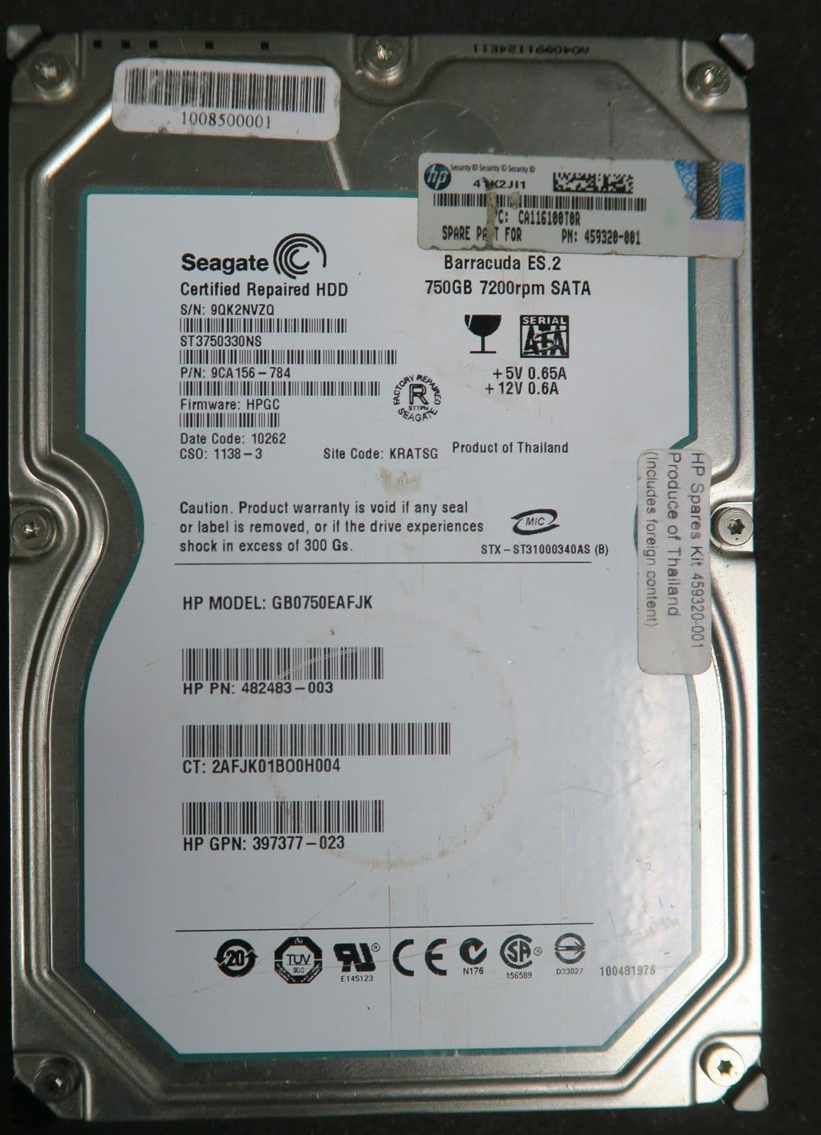 HP / Seagate 482483-003 - 3 5" 750GB 7 2K RPM SATA Hard Drive HDD ...