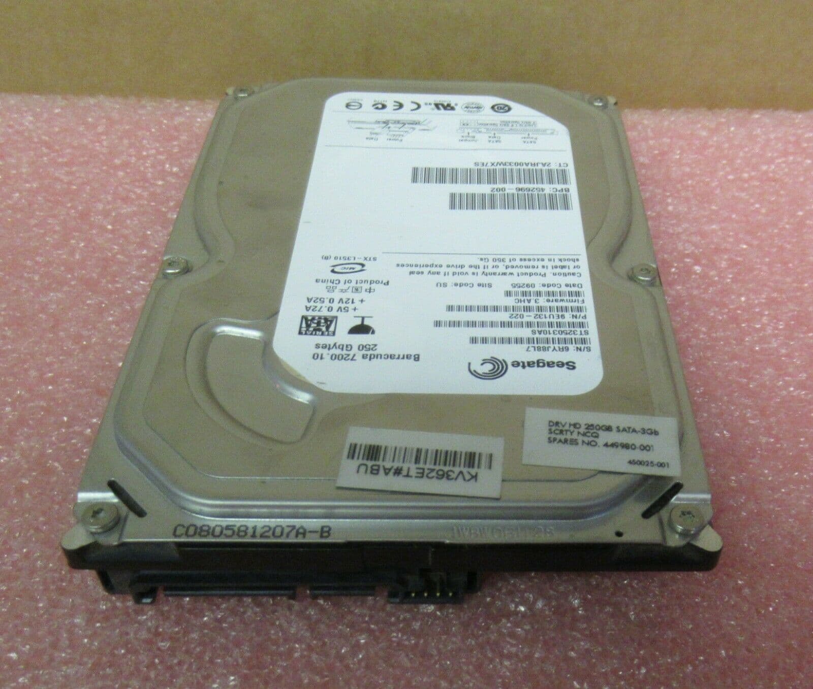 HP Seagate Barracuda 250GB 3 5" SATA 3GB/s 7 2K 8MB HDD 449980-001 ST3250310AS
