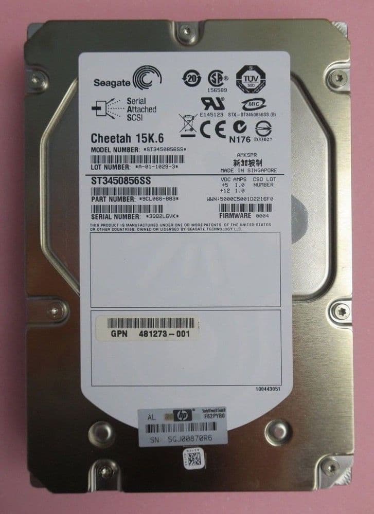 HP Seagate Cheetah 450GB 15K 6 3 5" SAS HDD Hard Drive ST3450856SS ...