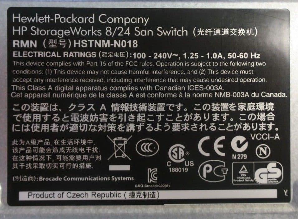 HP StorageWorks 8/24 8Gb Fibre Channel FC SAN Switch AM868A 16 Active Ports