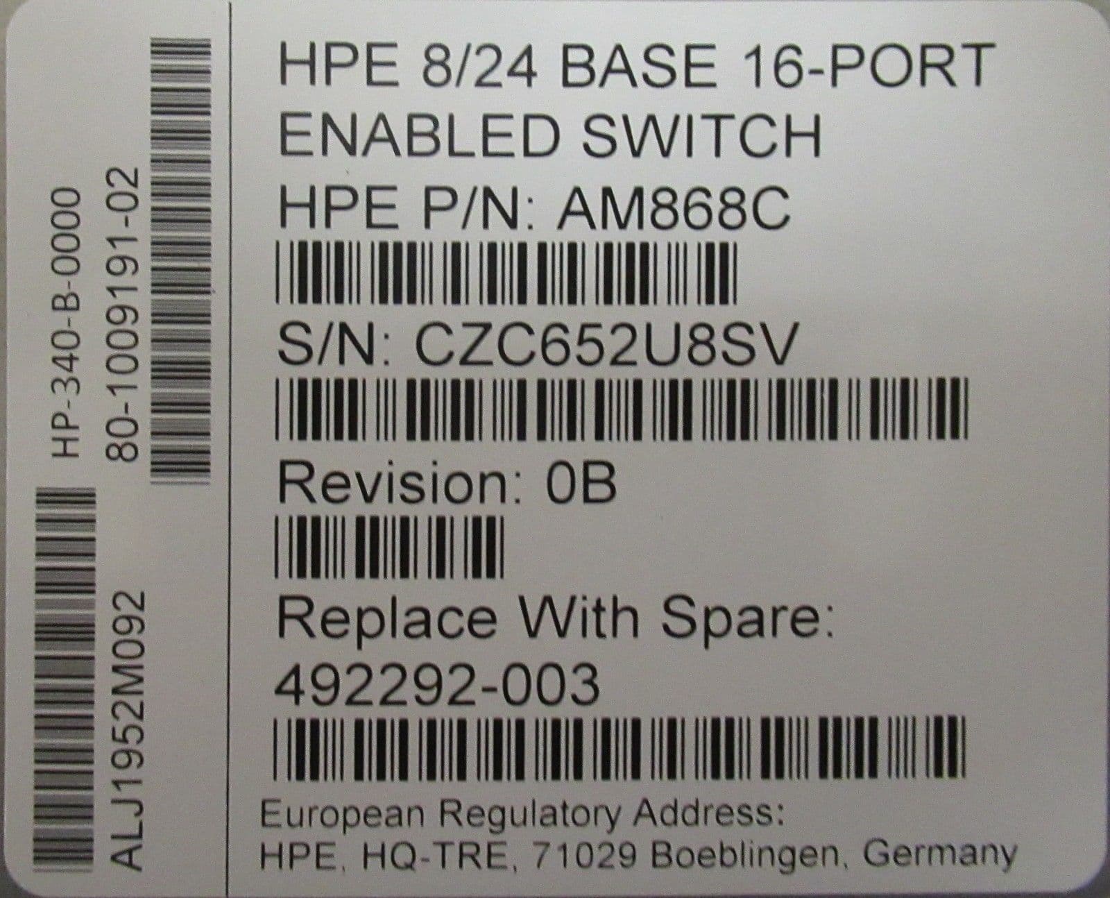 HP StorageWorks 8/24 8Gb Fibre Channel Managed SAN Switch 16 Active ...