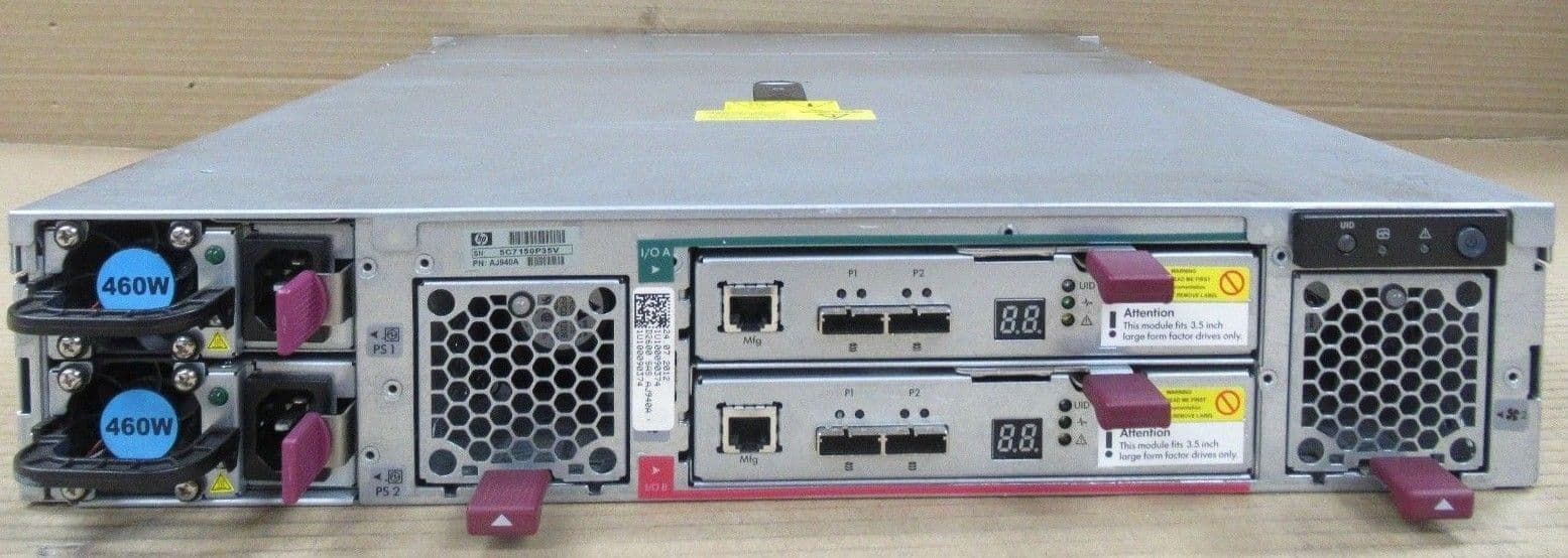 HP Storageworks D2600 2U 12 Bay 24TB HDD 2x SAS I/O Controller AJ940-63002