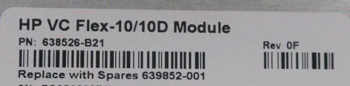 HP Virtual Connect VC Flex-10/10D Module 638526-B21 639852-001 For ...