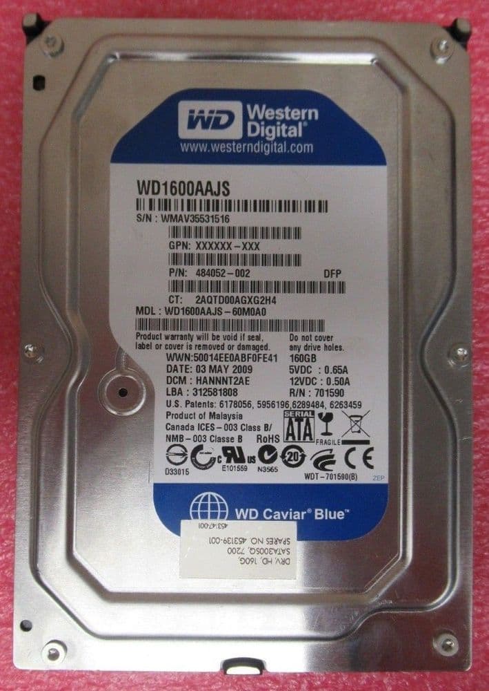 HP Western Digital Caviar Blue WD1600AAJS 160GB SATA 3 0GB/s 3 5" 8MB ...