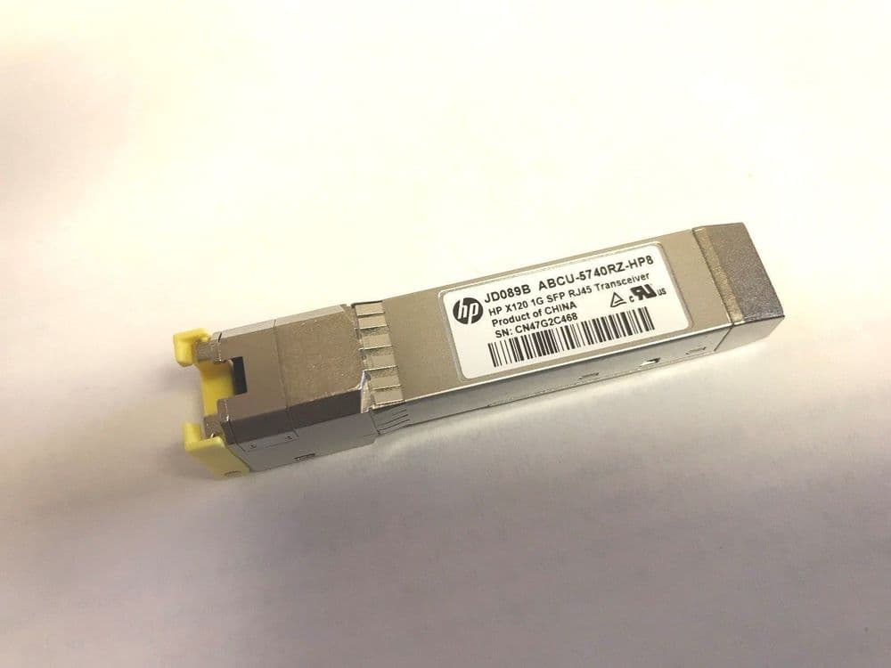 HP X120 1G SFP mini-GBIC RJ45 Gigabit Ethernet 1000Base-T Transceiver ...
