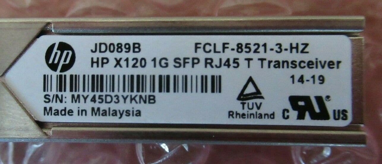 HP X120 1G SFP RJ45 T Transceiver JD089B FCLF-8521-3-HZ 14-19 Module SFP