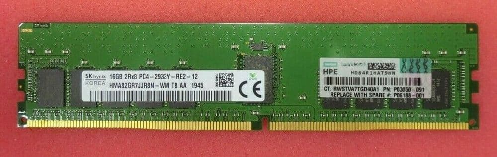 HPE 16GB DDR4 PC4-2933Y-R 2Rx8 Registered ECC Server RAM P06188-001 P03050-091