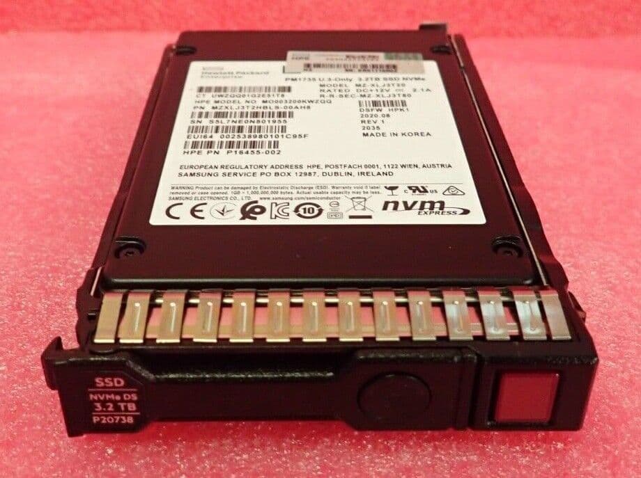 HPE 3 2TB NVMe x4 Mixed Use SC U 3 SFF 2 5" SSD P20738-001 P16455-002 ...