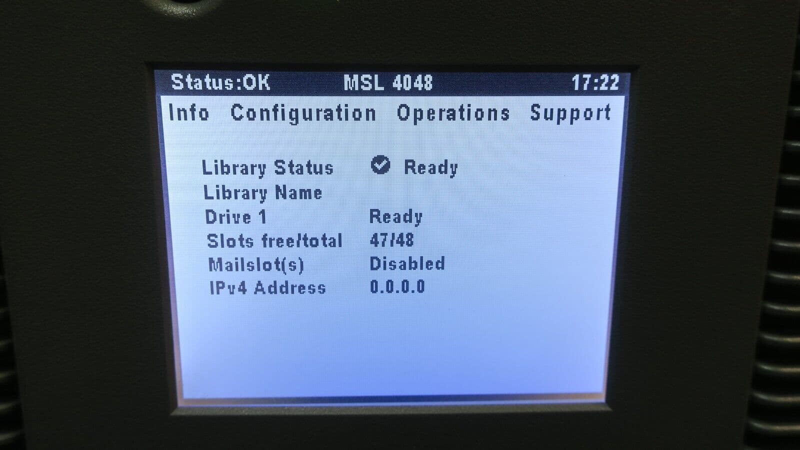 HPE MSL4048 AK381A Backup Tape Library 4U 413509-002 1 x N7P37A LTO7 ...