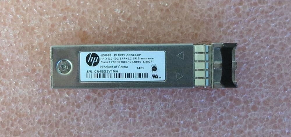 HPE X130 10G 850nm 300m LC SR SFP Transceiver Module JD092B PLRXPL-SCS43-HP