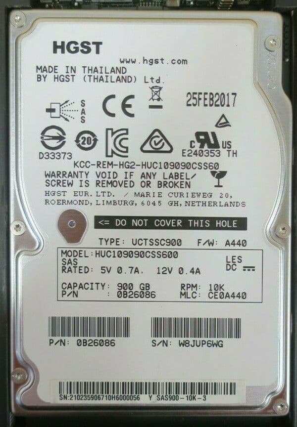 Huawei 900GB 10K SAS 6G 2 5" Hard Drive HDD SAS900-10K-3 02359067 For ...