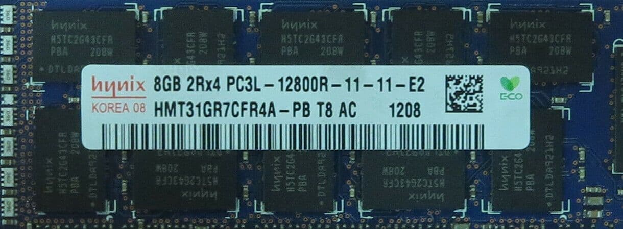 Hynix 8GB 2Rx8 PC3-12800R DDR3 ECC 240-P CL11 Server Memory ...