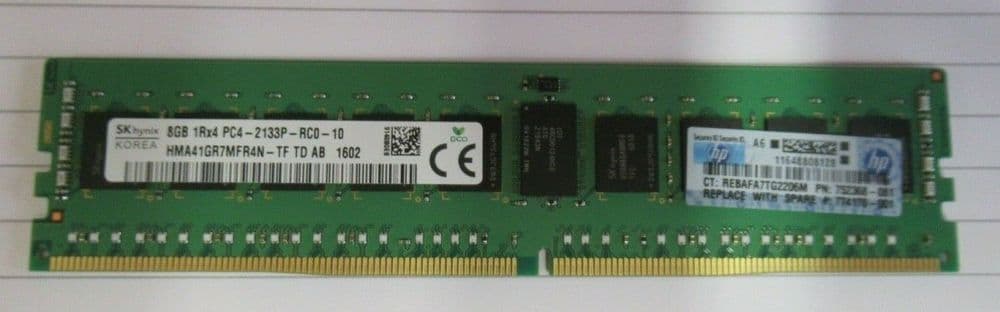 Hynix HMA41GR7MFR4N-TF 752368-081 8GB PC4-17000 DDR4 ECC CL15 288P Memory