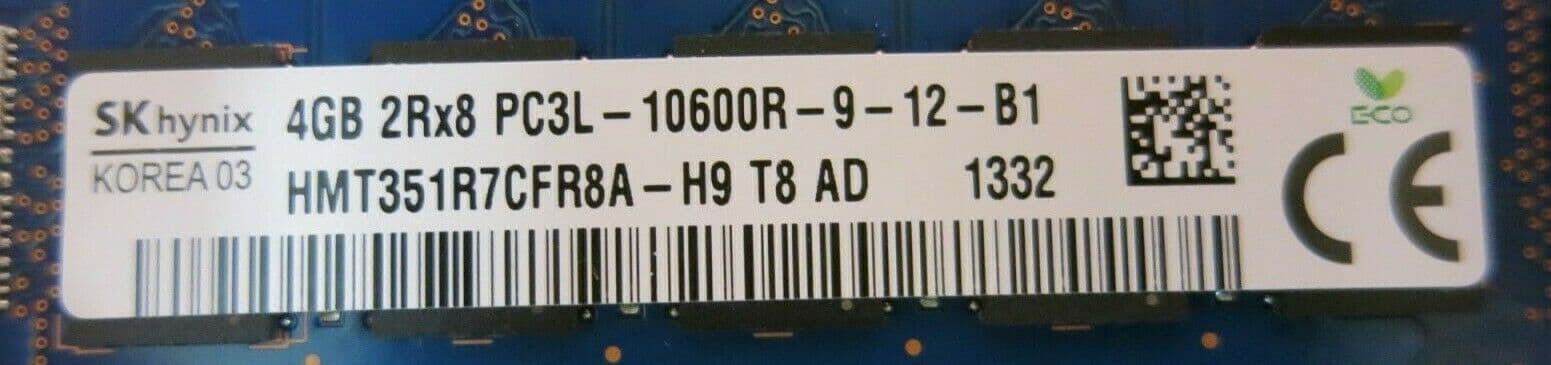 Hynix HMT351R7CFR8A-H9 8GB 2x4GB PC3-10600 DDR3-1333MHz ECC CL9 240P Memory