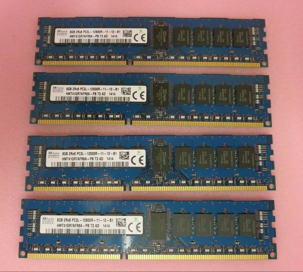 Hynix HMT41GR7AFR8A-PB 32GB 4x8GB PC3-12800 DDR3 ECC CL11 240P Memory
