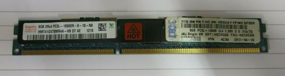 Hynix HMT41GV7BMR4A-H9 43X5318 8GB 2Rx4 PC3-10600 DDR3 ECC 240P CL9 Memory