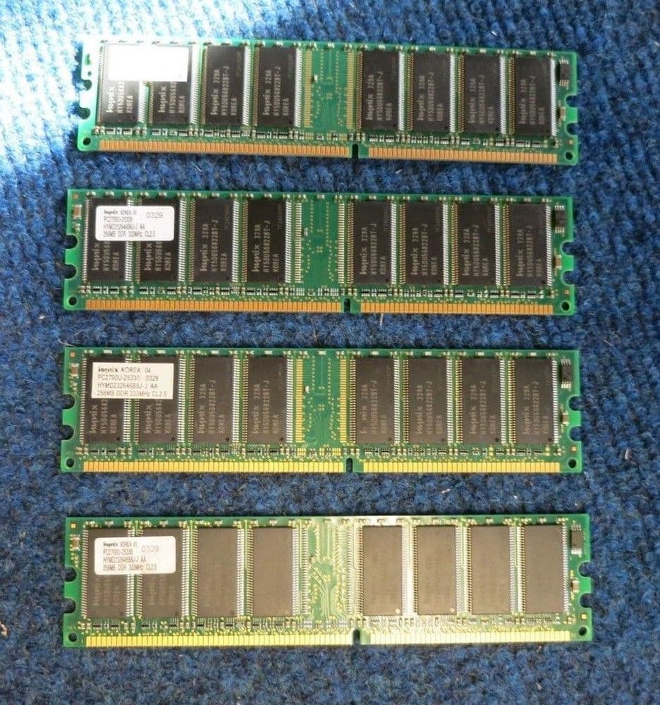 Hynix HYMD23264B8J-J 4 x 256MB 1GB DDR SDRAM PC2700 CL2 5 184 Pin DIMM RAM