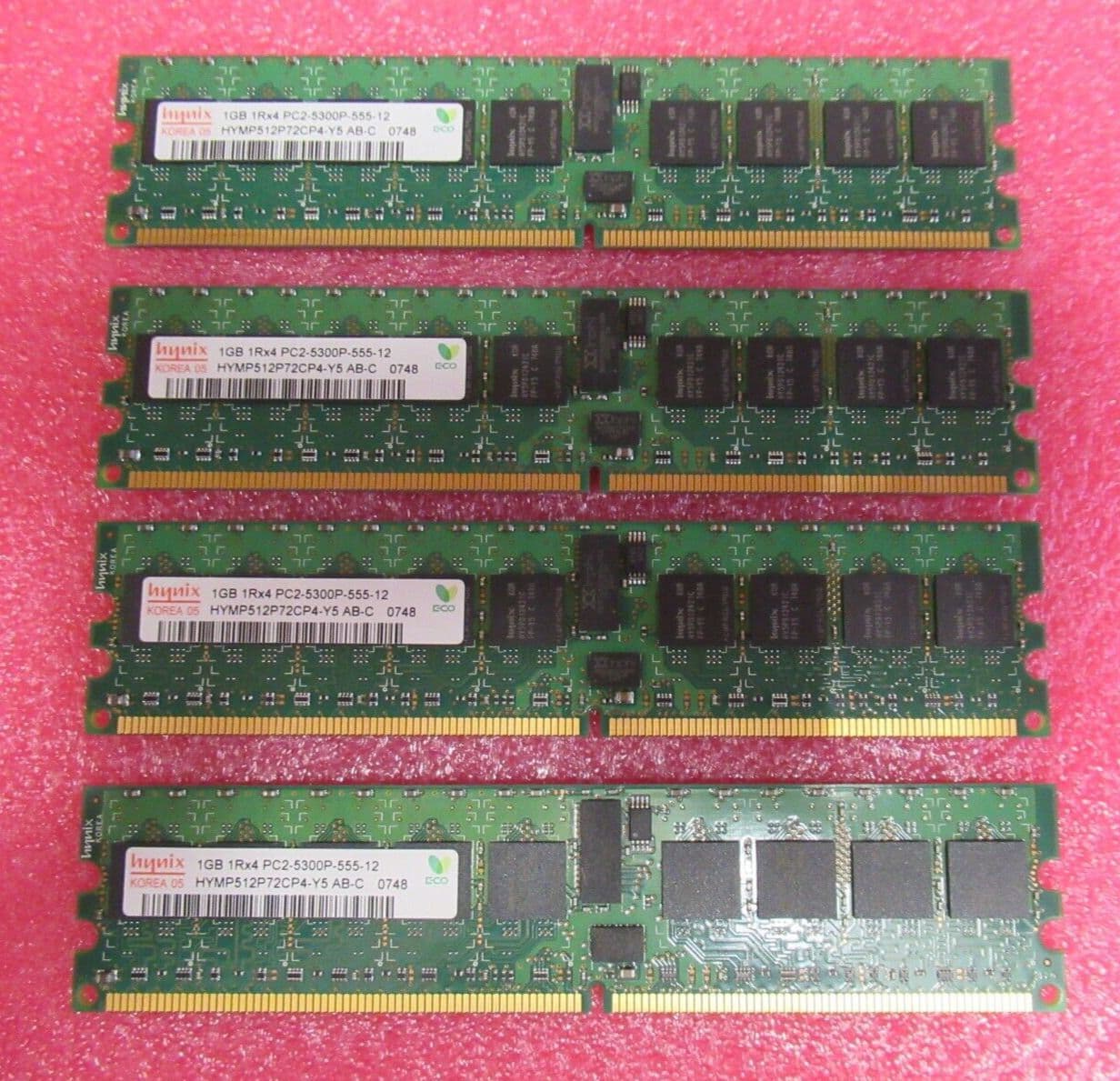 Hynix HYMP512P72CP4-Y5 4GB 4x1GB PC2-5300 DDR2-667MHz CL5 240-Pin DIMM ...