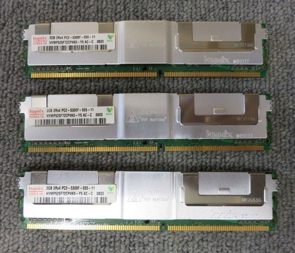 Hynix HYMP525F72CP4N3-Y5 3x2GB ECC 2RX4 PC2-5300F DDR2 SDRAM CL5 Server ...