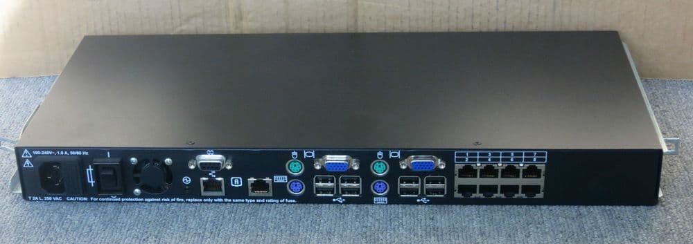 IBM 1735-1GX 2X8 Local Console Manager KVM Switch 8-Port 1U Rack Mount ...