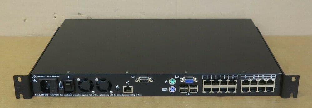 IBM 1735-2GX 2X8 Local Console Manager KVM Switch 16-Port 1U Rack Mount ...
