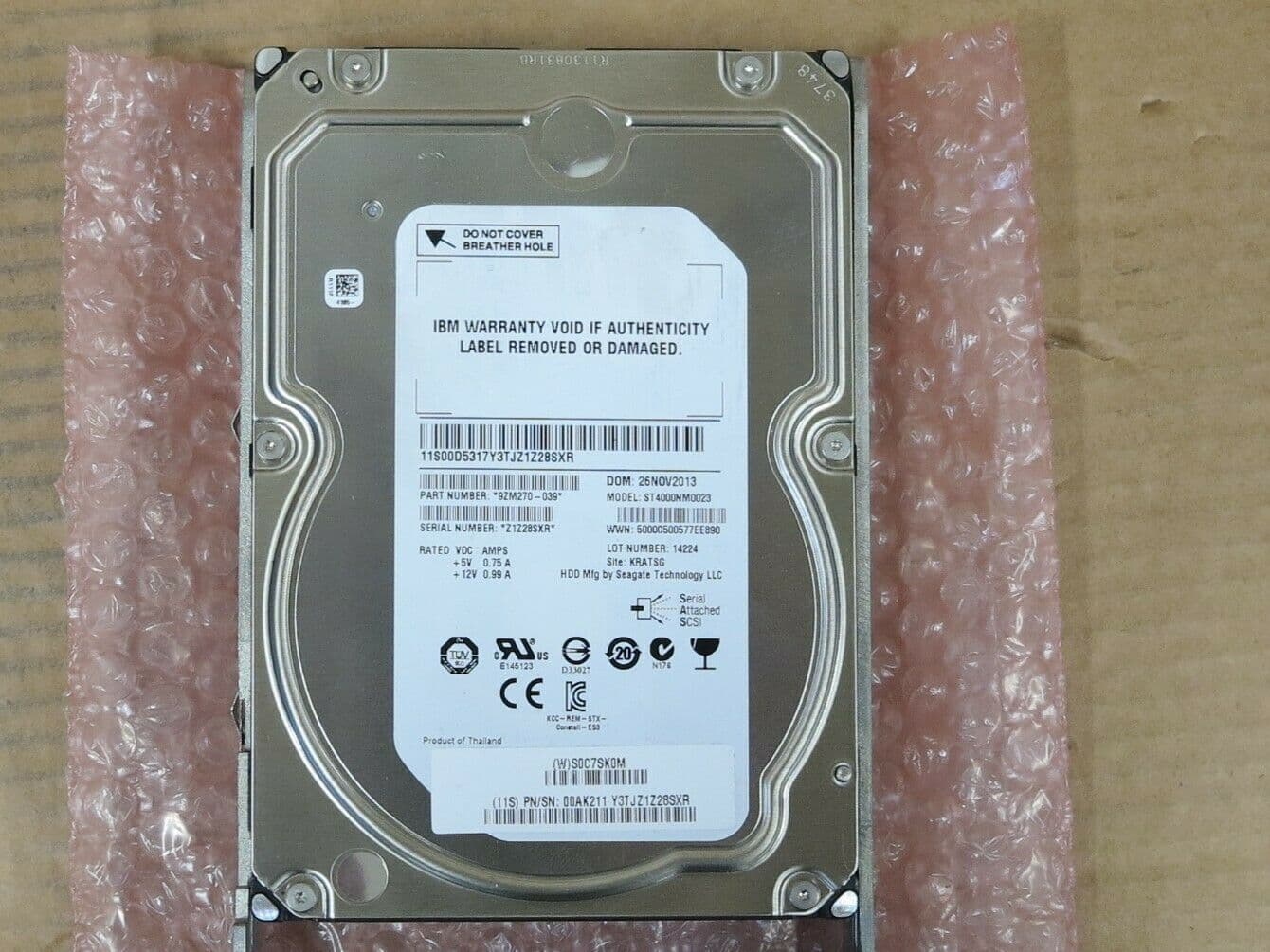 IBM 3 5" 4Tb 7 2k 6Gb SAS HDD s 00Y5782 For Storwize V5000