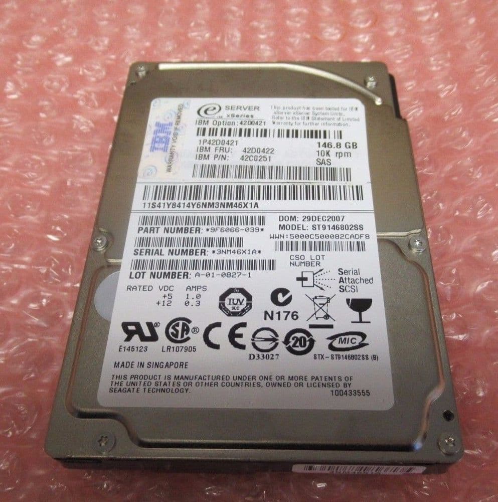 IBM 42D0422 146GB 10K SFF 2 5-INCH NHS SAS HARD DRIVE 42C0251 Seagate