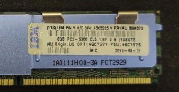 IBM 46C7576 Micron MT72HTS1G72FY-667G1D6 8GB DDR2 PC2-5300F Server Ram ...