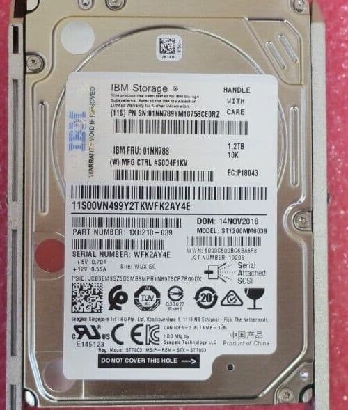 IBM DS8000 1 2TB 10K SAS SED 2 5" Hard Drive HDD ST1200MM0039 01NN788 ...