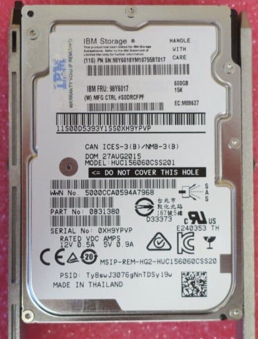 IBM DS8000 600GB 15K SAS SED 2 5" Hard Drive HDD HUC156060CSS201 ...