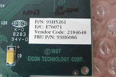 IBM Eicon EiconCard P92 PCI 2-Port Multiprotocol Type 9L P/n 93H6086 ...