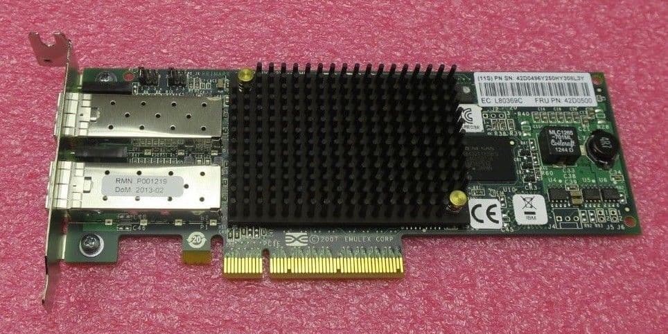 IBM Emulex LPE12002 PCIe Dual Port 8Gb HBA Host Bus Adapter 42D0500 ...