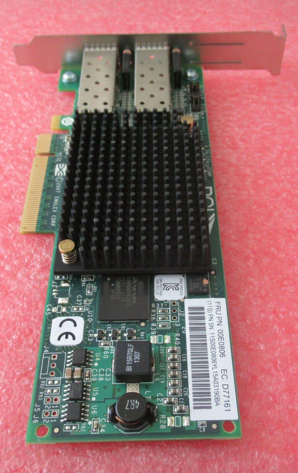 IBM / Emulex LPE12002 PCIe x8 Dual Port 8Gb HBA Host Bus Adapter 00E0806