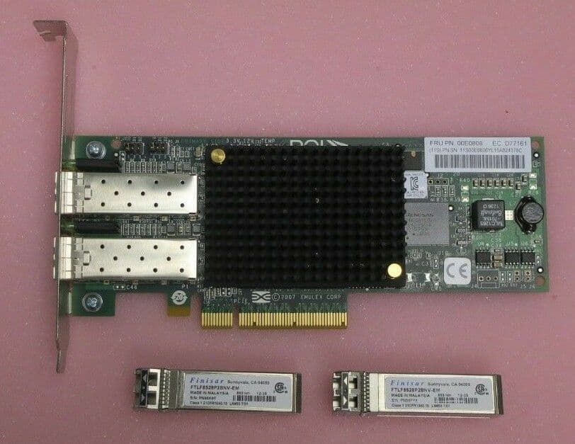 IBM / Emulex LPE12002 PCIe x8 Dual Port 8Gb HBA Host Bus Adapter ...