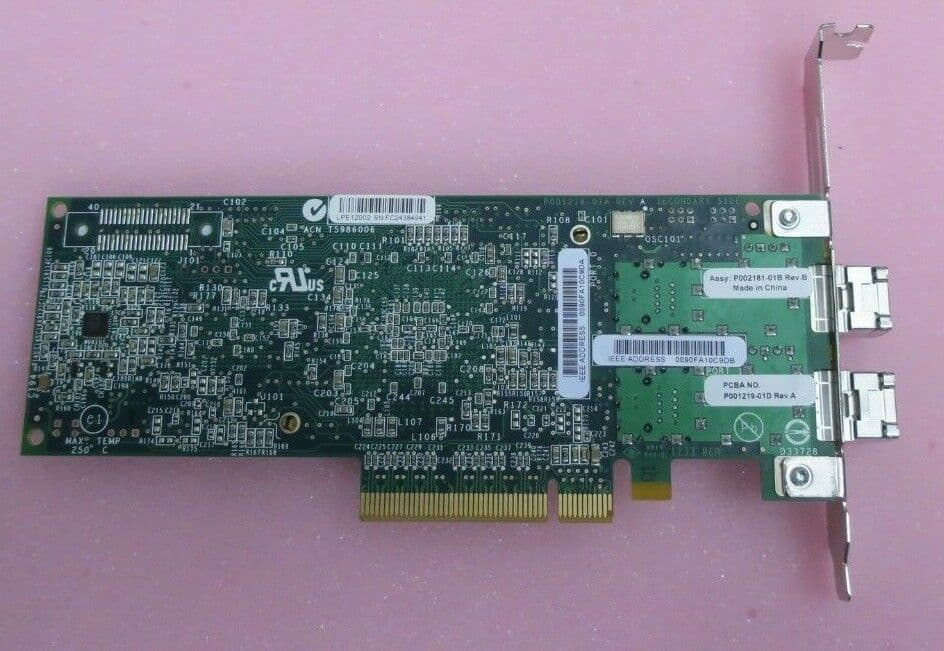IBM / Emulex LPE12002 PCIe x8 Dual Port 8Gb HBA Host Bus Adapter ...