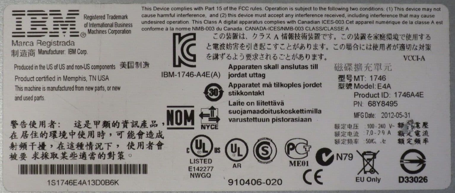 IBM EXP3524 Expansion Array 1746-A4E 17 4TB 24-Bays 2x I/F-4 Controller ...