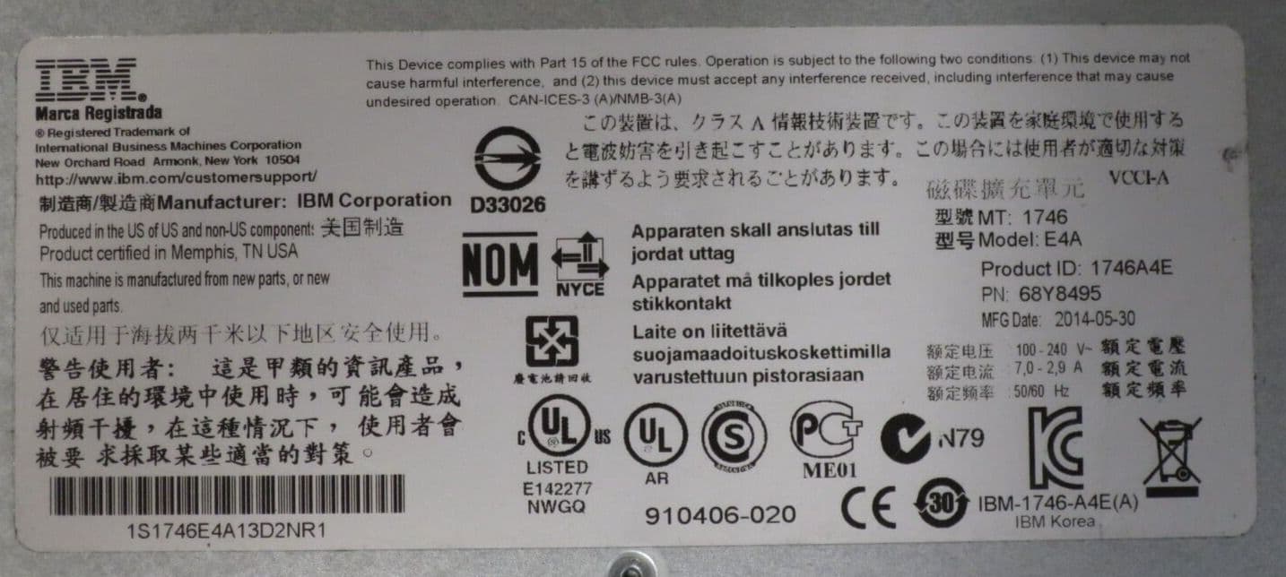 IBM EXP3524 Expansion Array 1746-A4E 21 6TB 24-Bays 2x I/F-4 Controller ...